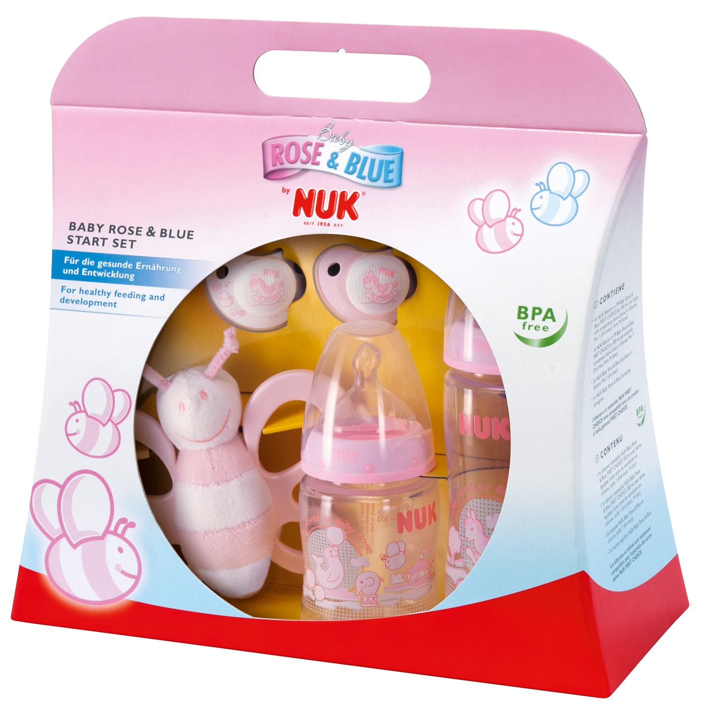 NUK Baby Blau Starter-Set, Hellrosa - Babyflaschen - Onlinekids.de
